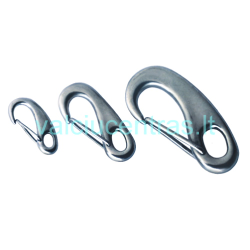Stainless steel (AISI 316) carabiner with spring mechanism
