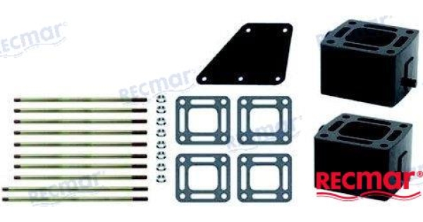 Exhaust manifold elbow riser kit for Mercruiser V8 engines