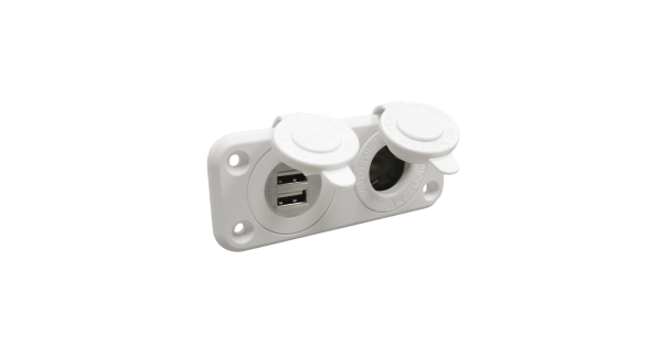 Skydelis su dvigubu USB lizdu ir rozete