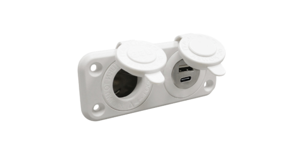 Dviguba USB jungtis su apsauginiu dangteliu